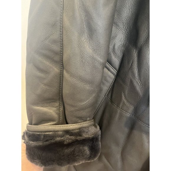 Gallotti | Jackets & Coats | Gallotti Mens Black Leather Shearling ...